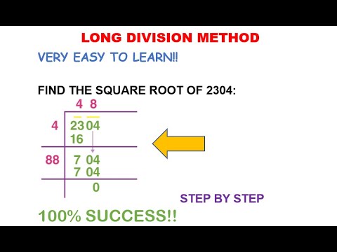 How to find square root using the long division method. A very easy trick to learn!! - YouTube