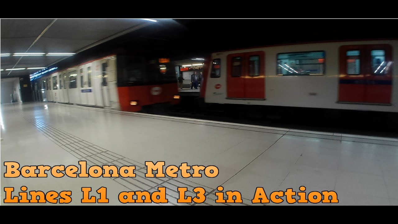 Barcelona Metro L1 and L3 trains in Action - YouTube