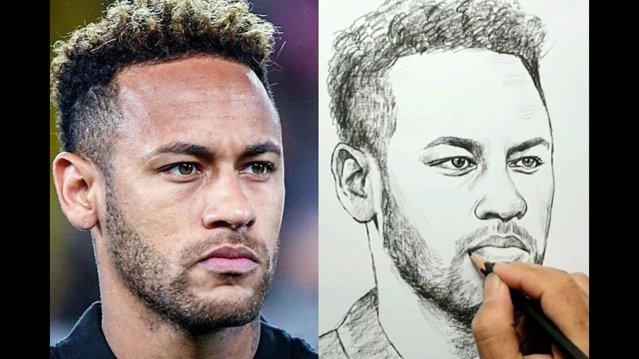 How to draw NEYMAR player football - YouTube