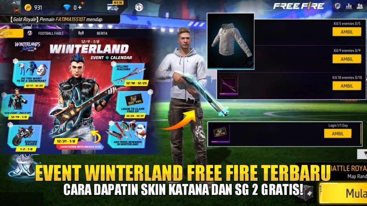 CARA MENDAPATKAN SKIN KATANA GRATIS DAN SKIN SG 2 EVENT WINTERLAND FREE ...
