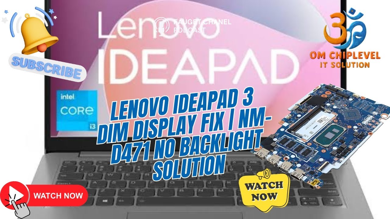 Lenovo IdeaPad 3 Dim Display FIX | NM-D471 No Backlight Solution - YouTube
