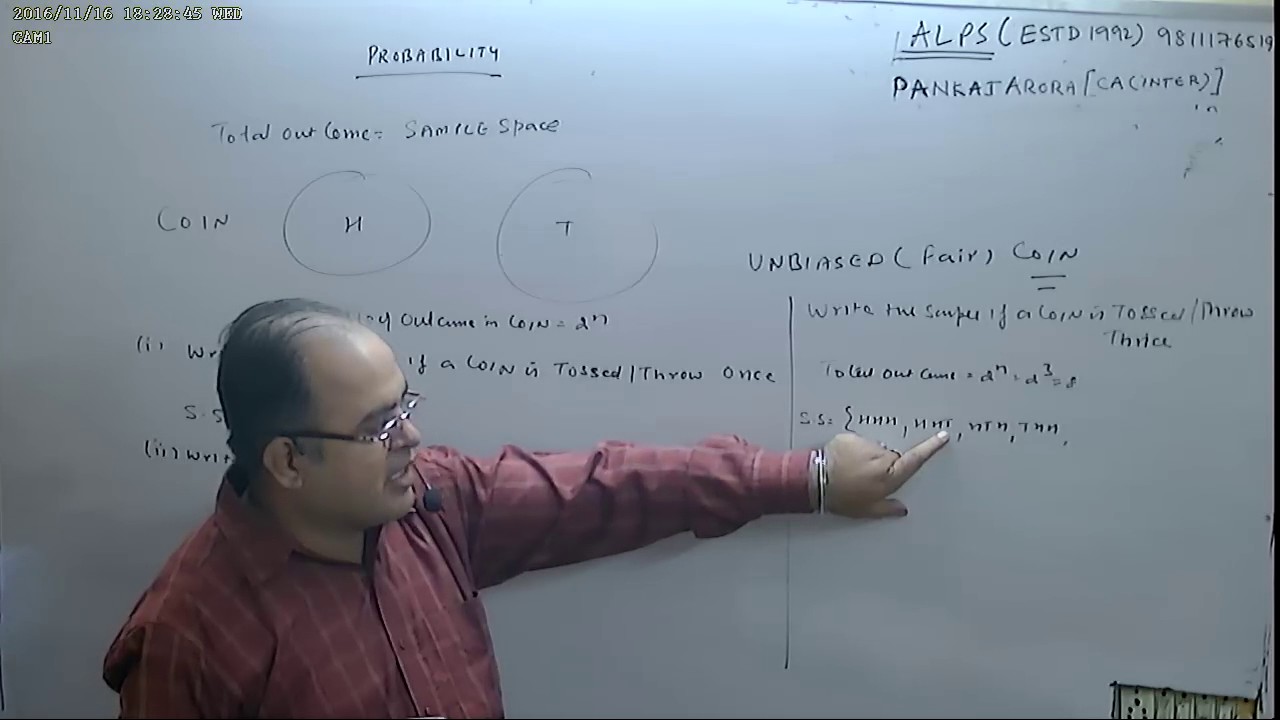 CLASS 11 CHAP 16 PART 1 PROBABILITY INTRODUCTION N BASICS - YouTube