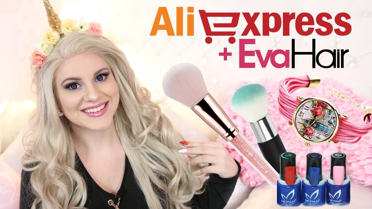 Aliexpress + Eva Hair HAUL jednorożec peruka biżuteria paznokcie pędzle ...