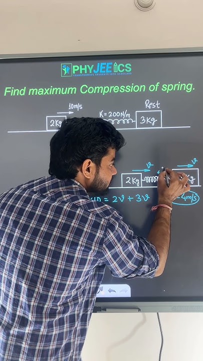 Find maximum compression of spring | By Ayn Sir #jee #neet #physic - YouTube