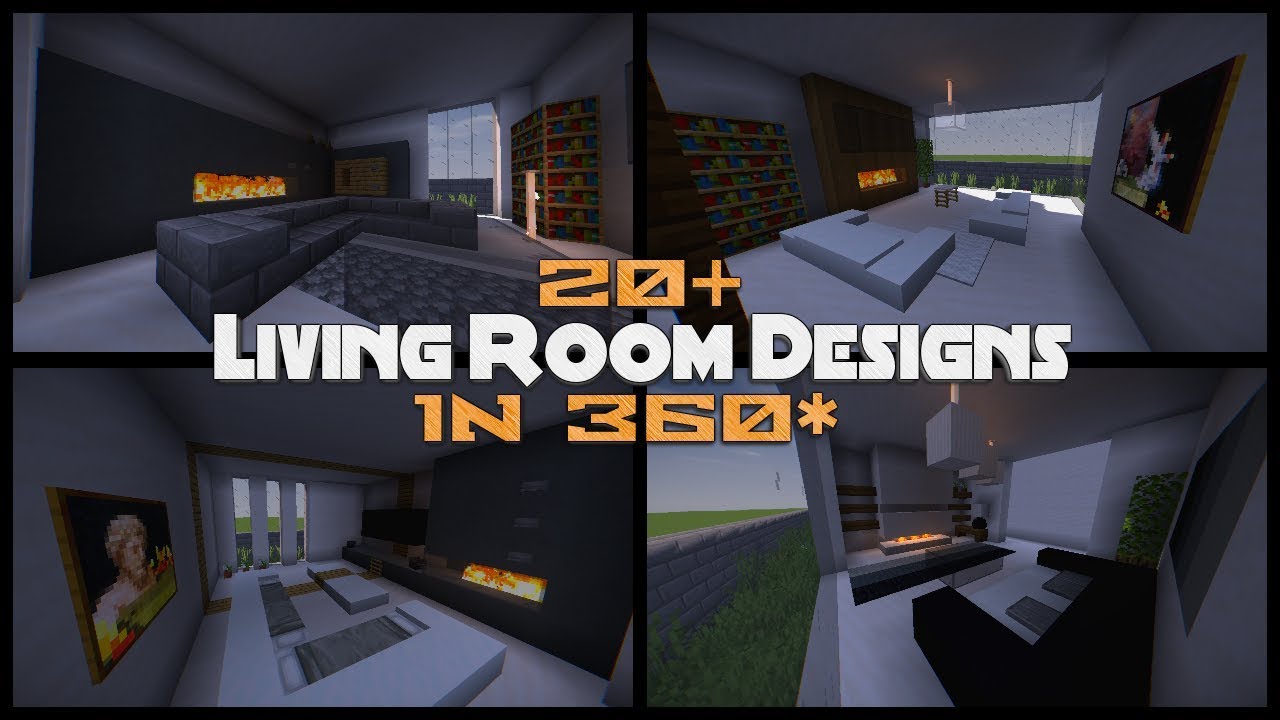Minecraft Living Room Designs | Tips Tricks and Ideas | 360 degrees ...