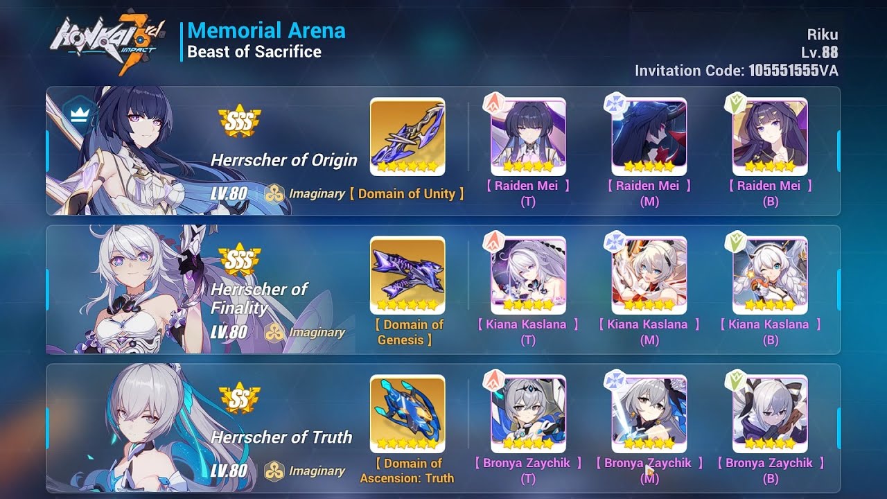 [EX MA] Beast of Sacrifice 47616 / 39680 - 8S Herrscher Trio | Honkai ...