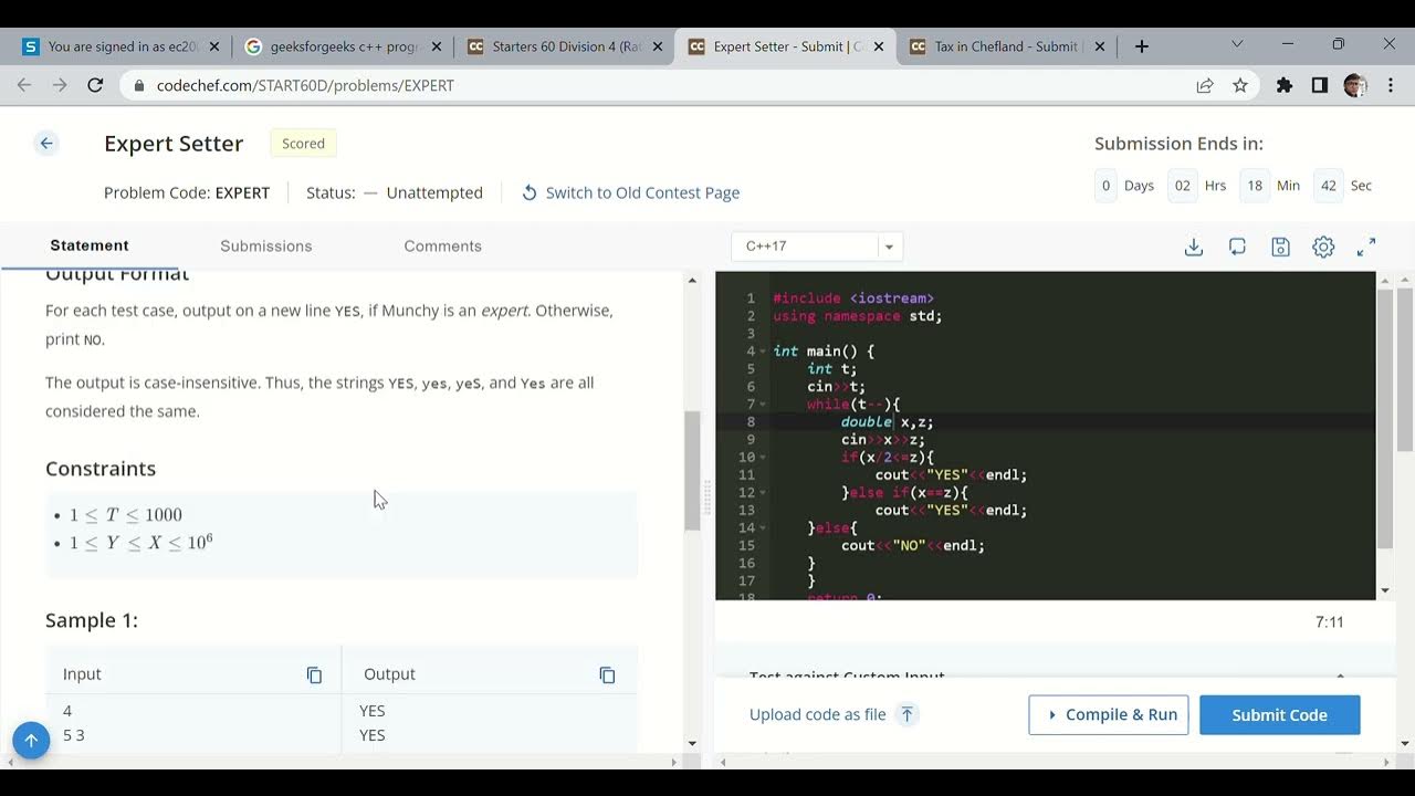 Expert Setter Problem Codechef Youtube