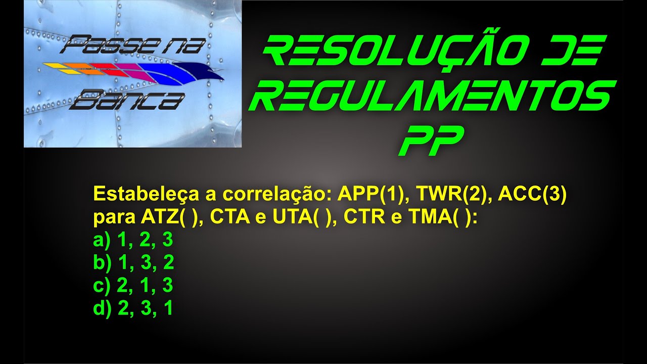 Resolução Regulamentos de Tráfego Aéreo - ATZ-CTR-TMA-CTA-UTA - YouTube