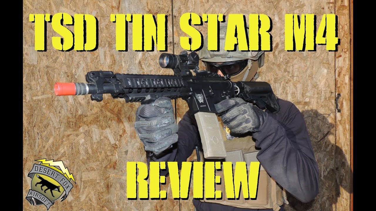 DesertFox Airsoft: TSD Tin Star M4 Review with Game Play - YouTube