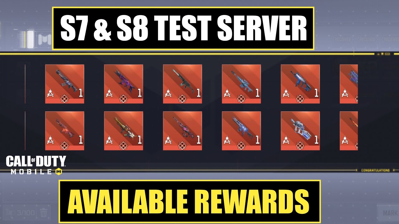 *NEW* Codm Test Server Season 7 And Season 8 Available Rewards | Codm ...