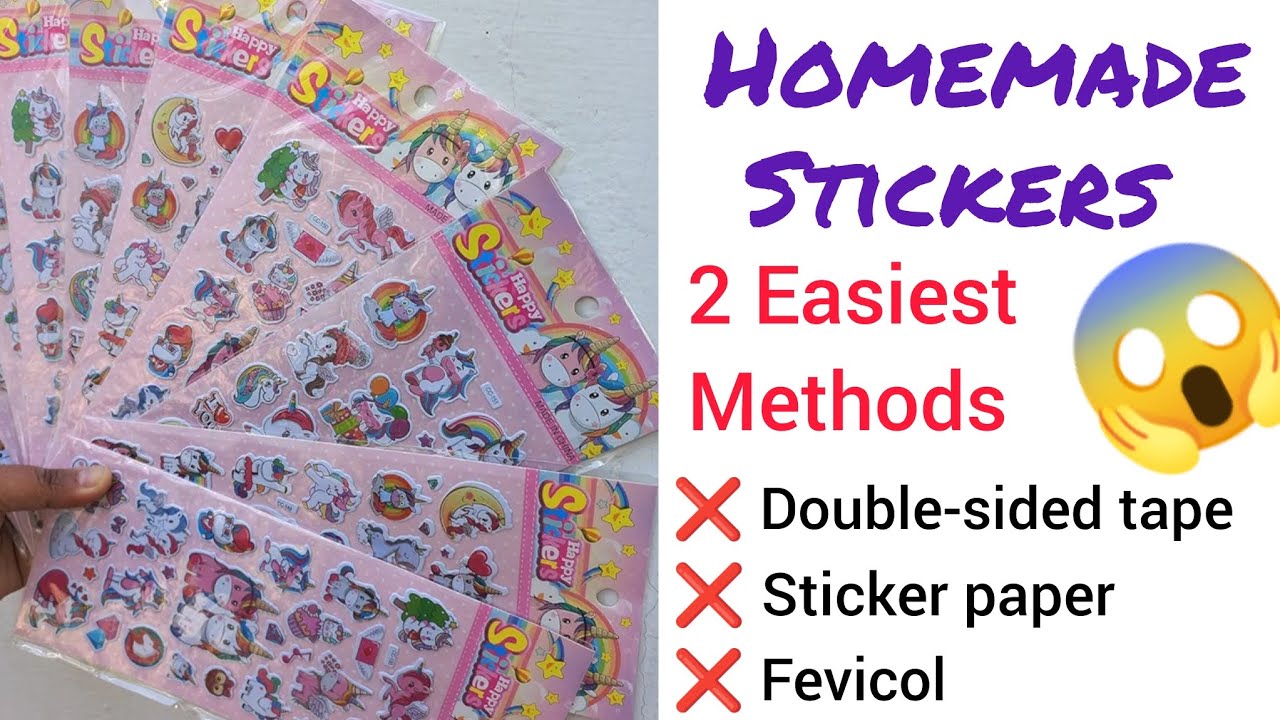 Homemade Stickers 2 most easy method 😱 | Handmade Stickers @twintag ...