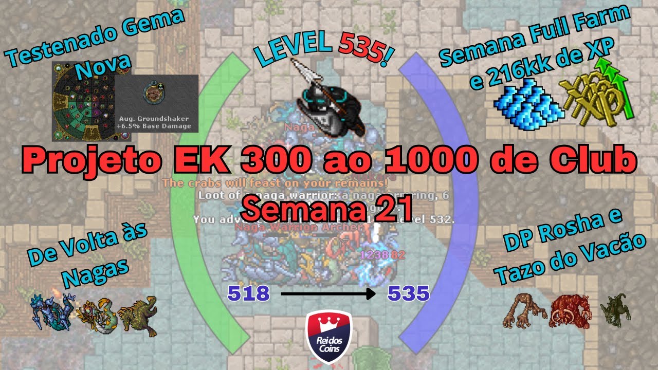 [Tibia] EK de Club SOLO - do 300 ao 1000 - Semana 21 - DOUBLE XP ...