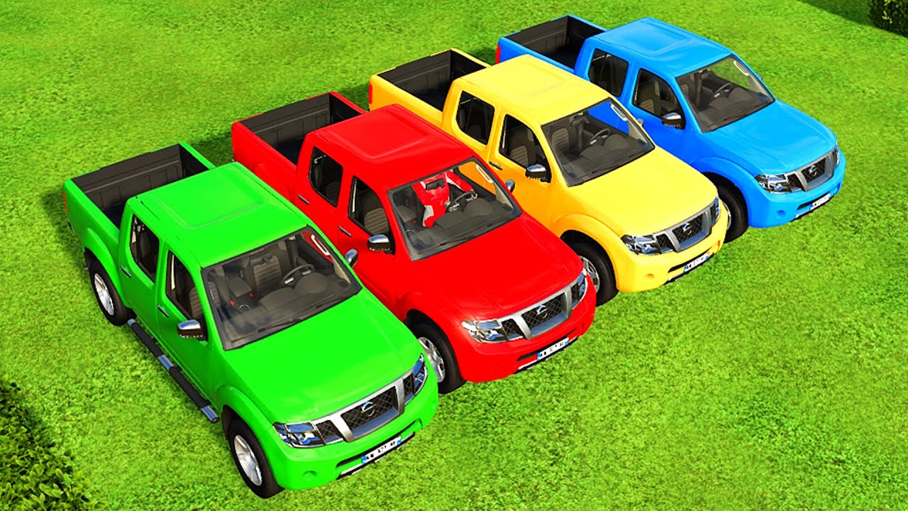 CARS OF COLORS ! TRANSPORTING NISSAN NAVARA WITH CHEVY TRUCK - Farming ...