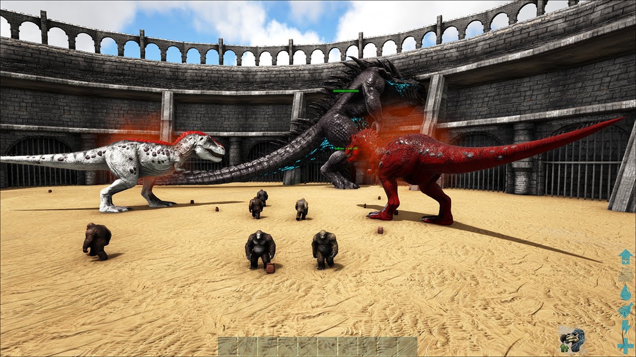 Team ark mod Bosses VS Team Bigfoot Gigantopithecus | ARK Mod Battle ...