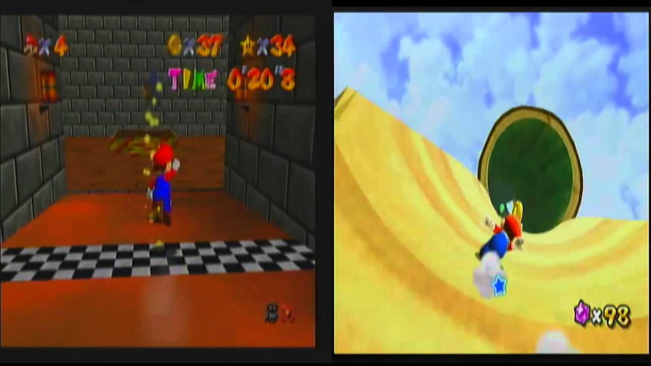 Super Mario 64 VS Super Mario Galaxy 2 - Comparison Slide - YouTube