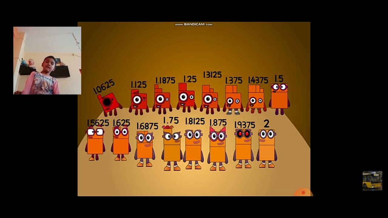 Numberblocks band 1.0625 to 2 - YouTube