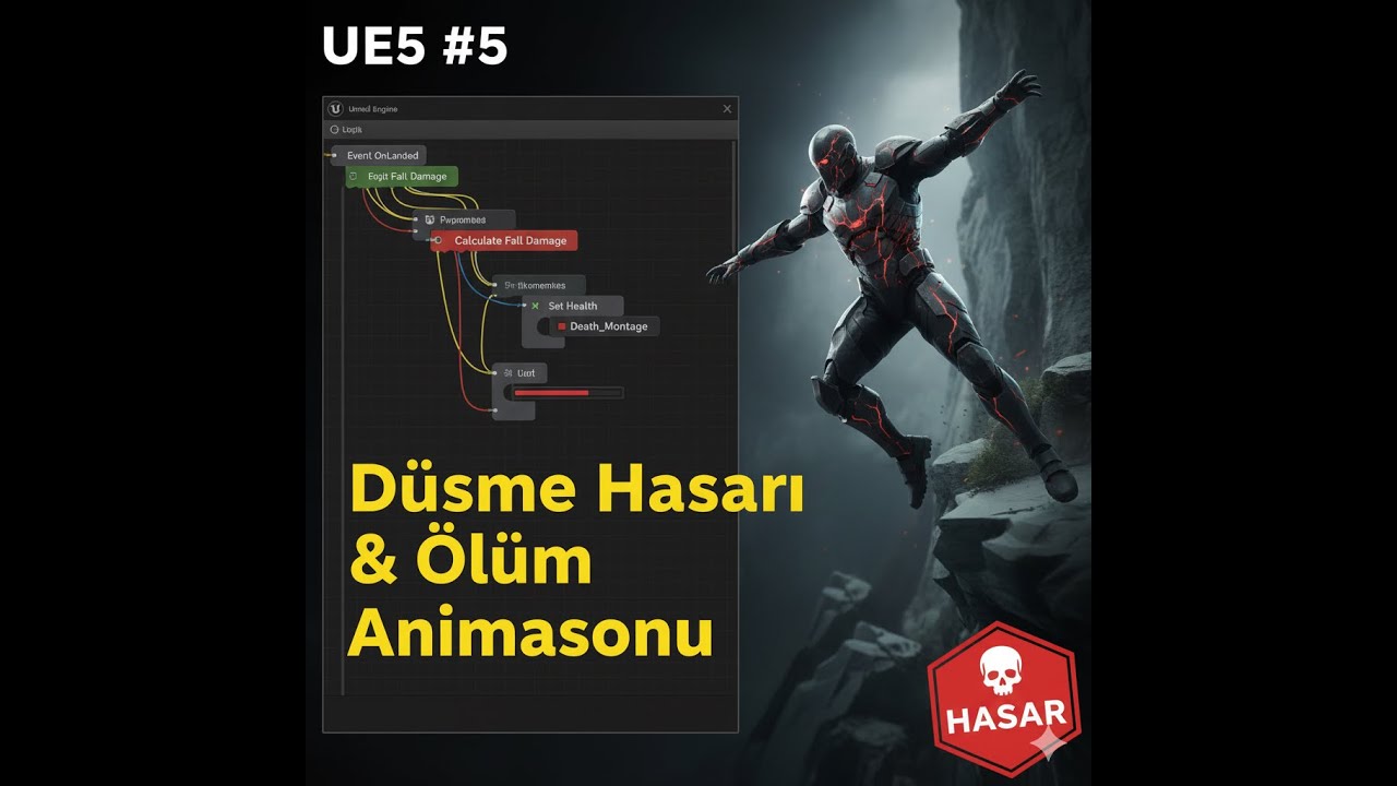 Unreal Engine 5 Tutorial - Fall Damage & Death Animation (Yükseklik ...