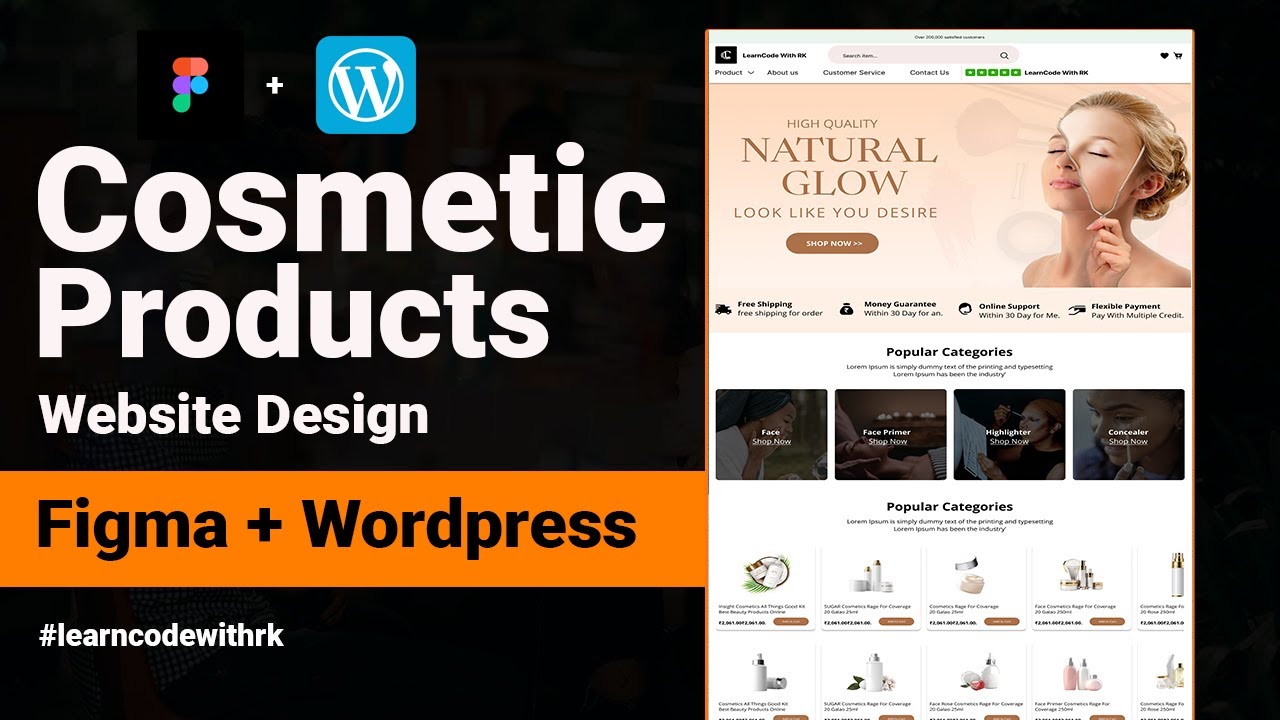 How to make Website | Cosmetic Products Website Design | Figma with ...