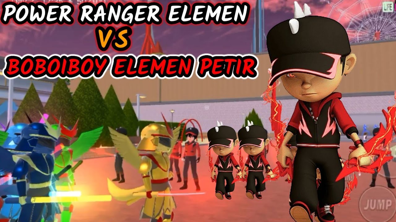 POWER RANGER ELEMEN 7 MELAWAN BOBOIBOY KUASA 7 ELEMEN PETIR || Sakura ...