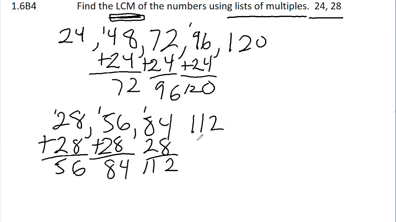 1.6B4 LCM List Method - YouTube