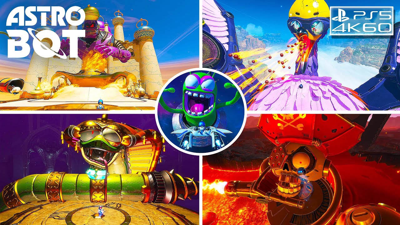 Astro Bot All Boss Fights & All Secret Bosses PS5 (4K 60FPS) No ...