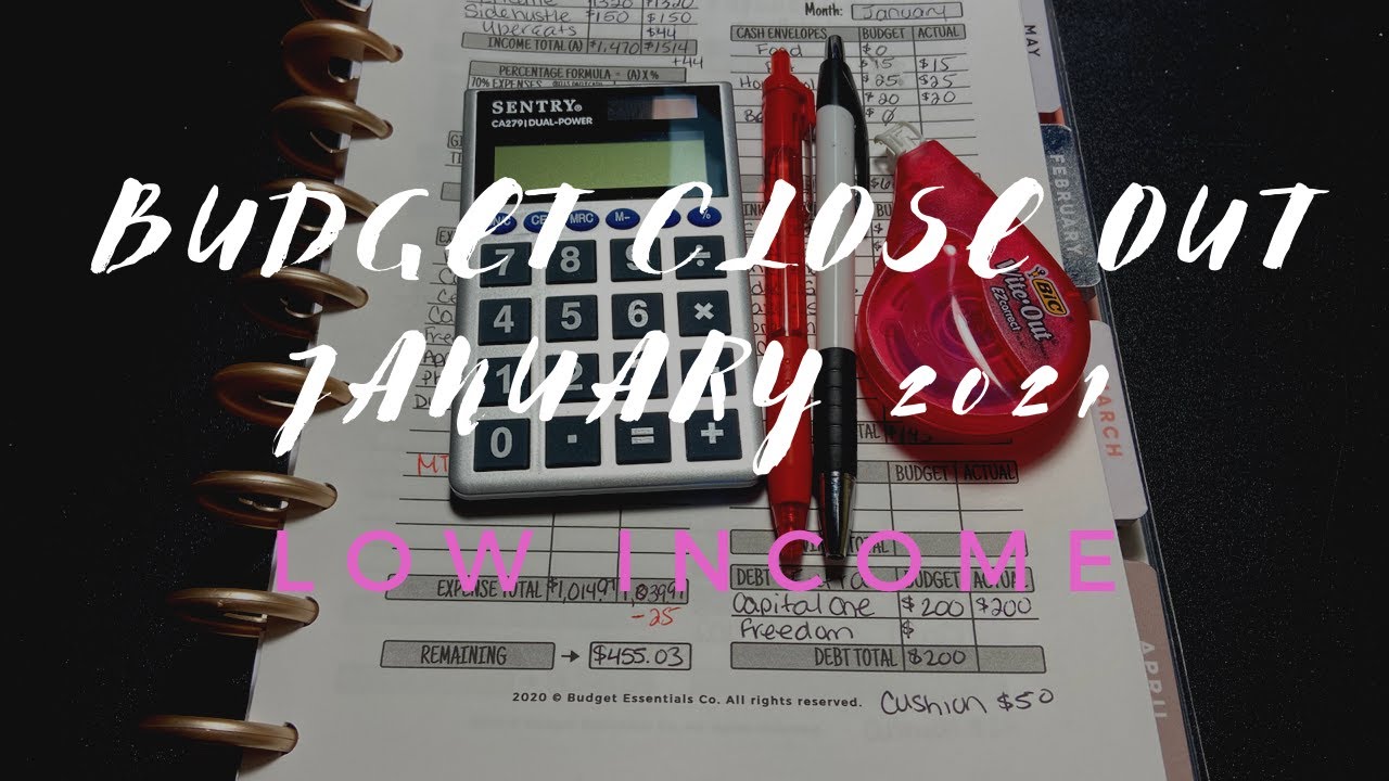 Monthly Budget Close Out | January 2021 | Low Income - YouTube