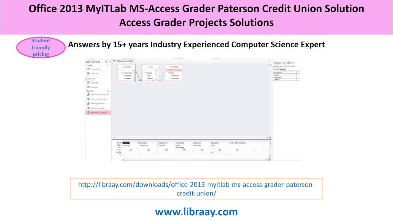 Office 2013 MyITLab MS-Access Grader Paterson Credit Union - YouTube