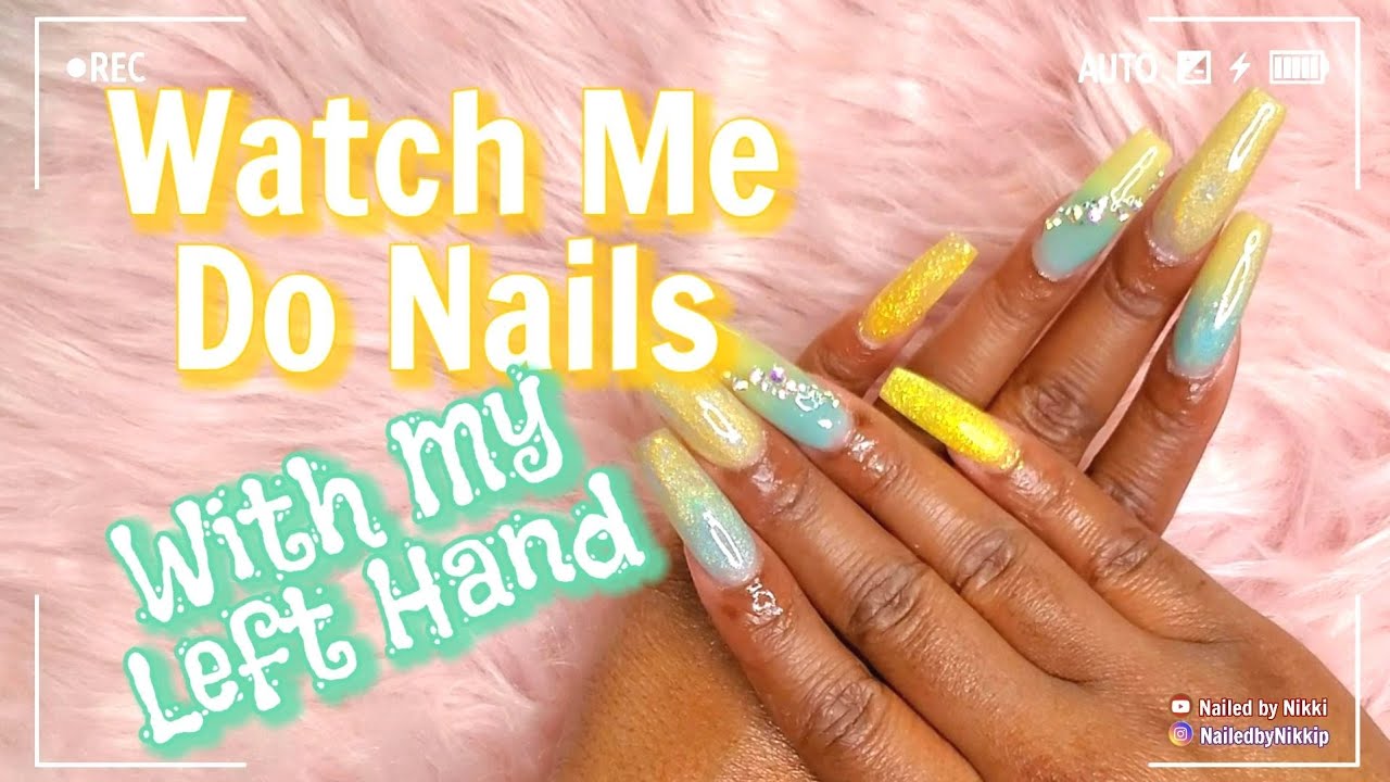 Finally Getting My Nails Done | USING MY LEFT HAND DON'T LAUGH AT ME 😱 ...