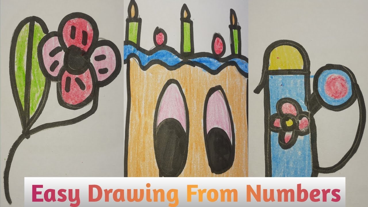 Easy drawing I Number drawing 16-20 I Easy drawing from numbers for ...