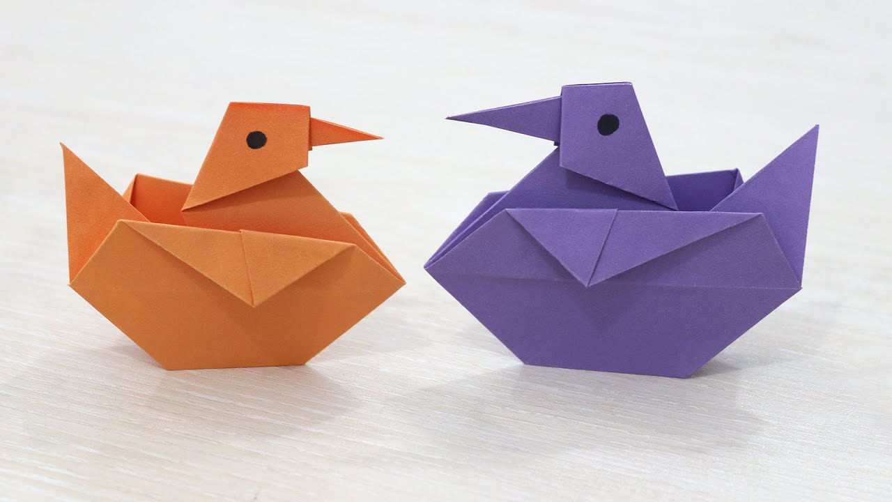 How to Make an Origami Duck out Paper - Cute Paper Duck - YouTube