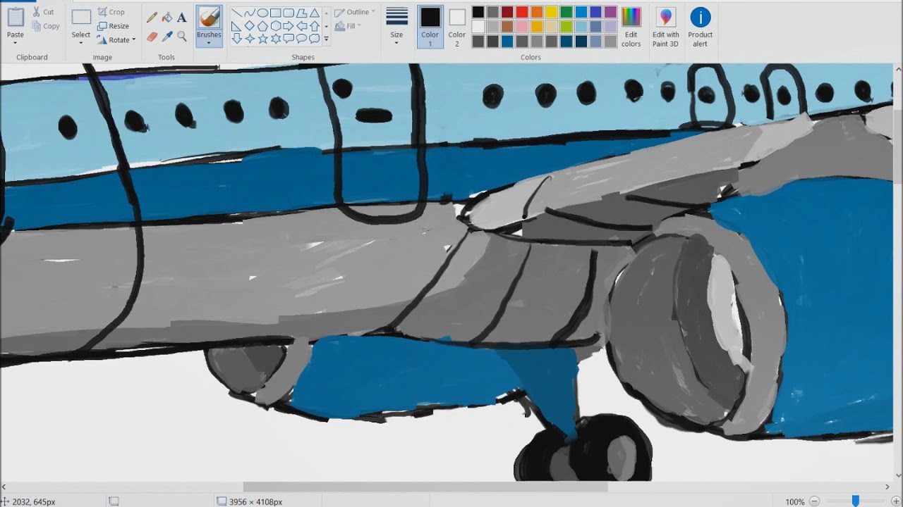 A321 Microsoft Paint - YouTube