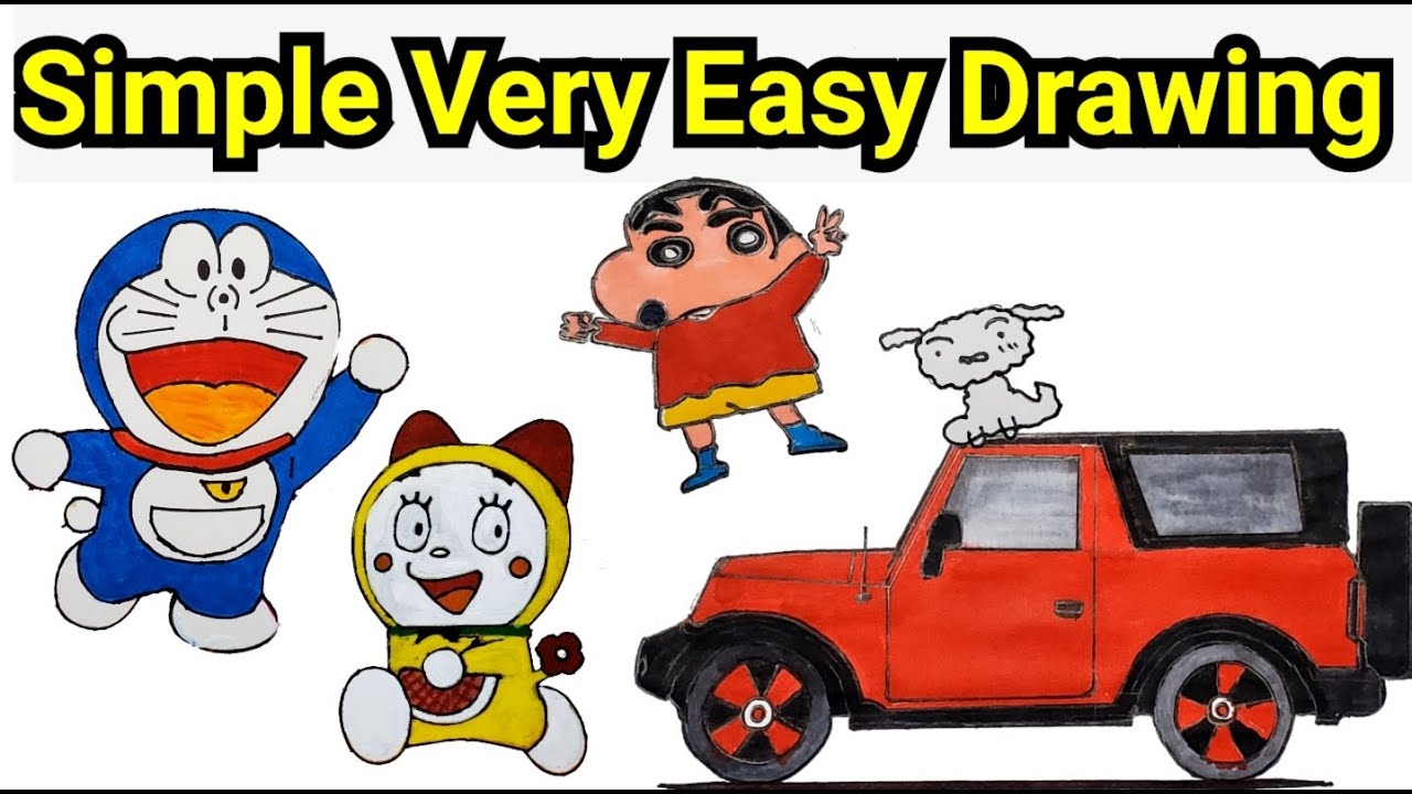 How To Draw Cartoon Easy Step By Step | Cartoon Drawing for kids | Easy ...