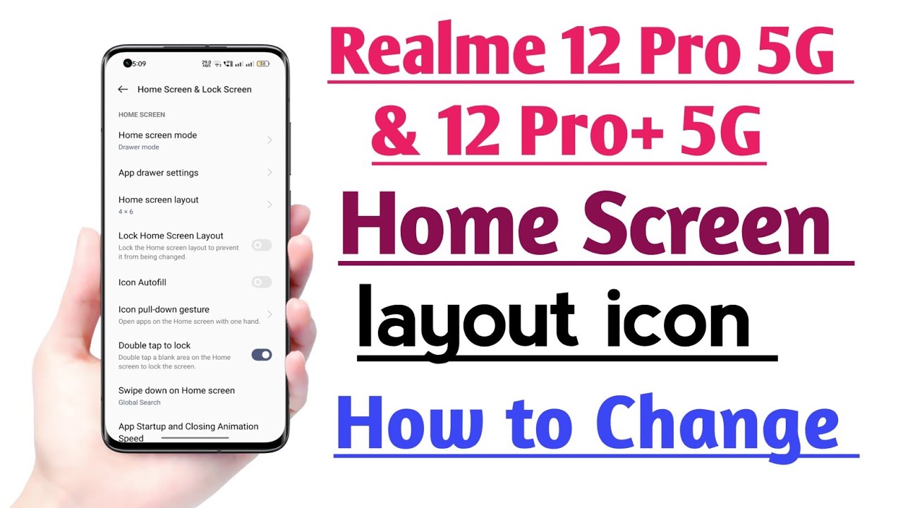 Realme 12 Pro 5G & 12 Pro+ 5G How to Change Home Screen layout icon ...