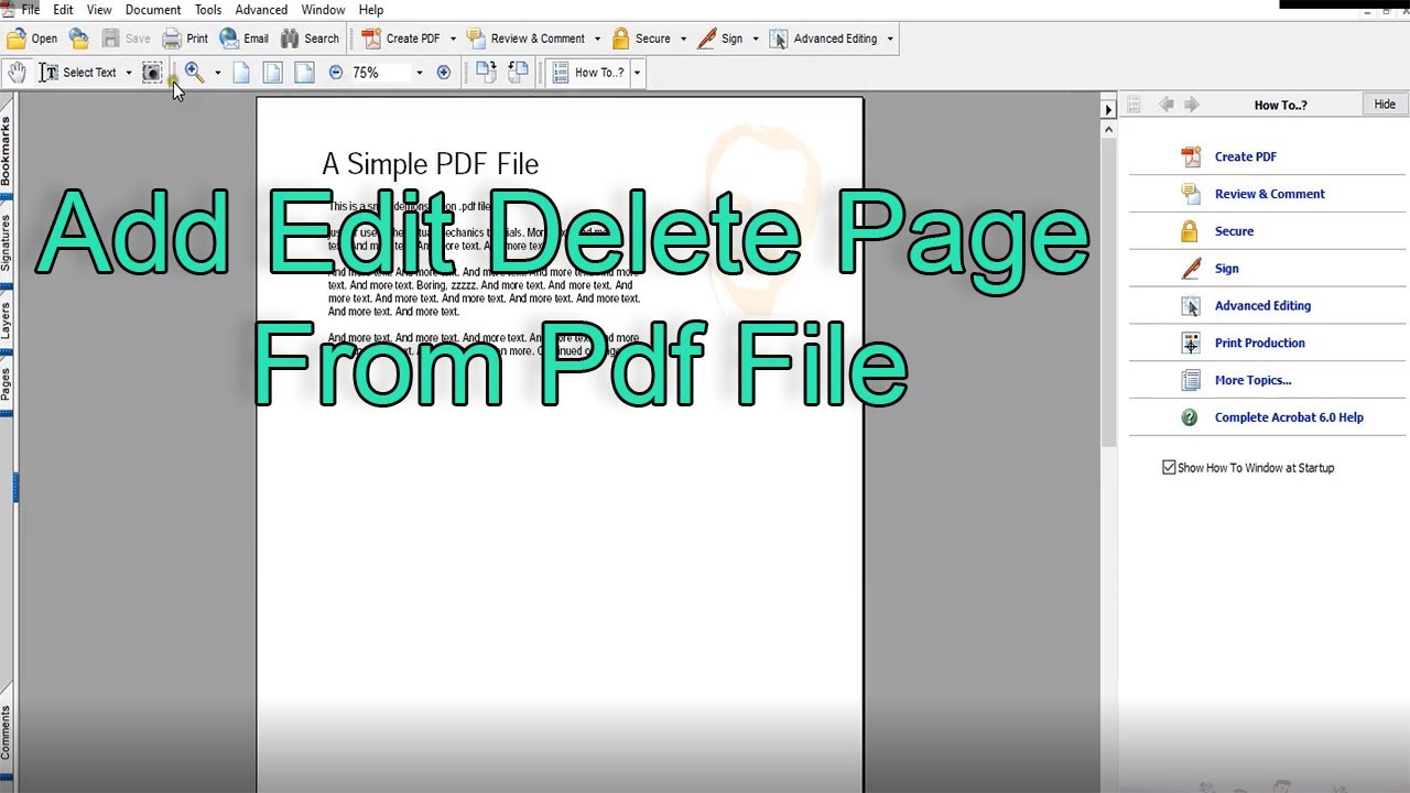add page, delete page merge page to pdf file using Adobe Acrobat Writer ...