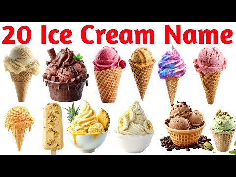 बच्चों के लिए 20 आइसक्रीम के नाम | Learn Ice Cream Names with Pictures & Easy Video