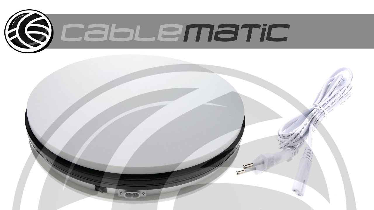 Base giratoria eléctrica d35cm h6cm blanco distribuido por CABLEMATIC ...