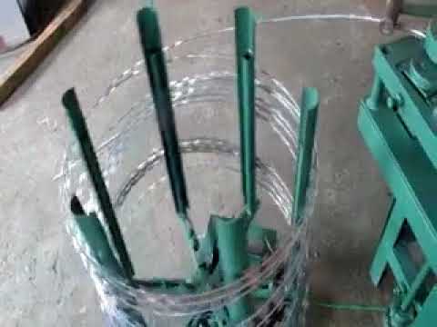 concertina wire machine 1, razor making machine - YouTube