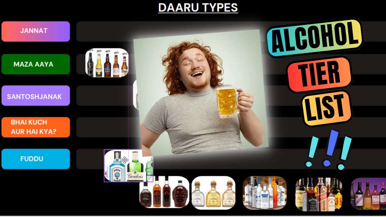 Tier List Alcohol Types in Hindi | Daaru pe Charcha | Whisky Beer Vodka ...