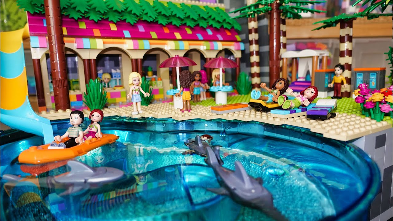 Building a LEGO Friends Water Park: Large Pool with Slide and ...