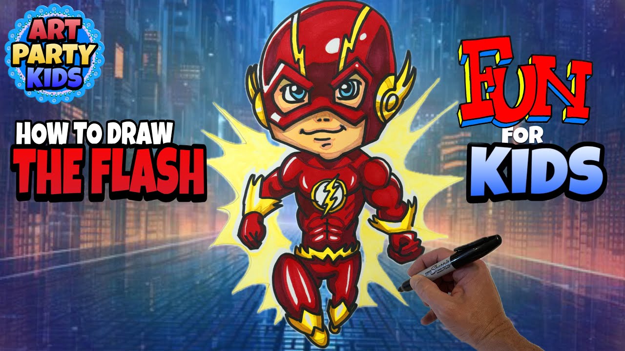 How to Draw The Flash | Fun & Easy Art Lesson for Beginner Artists ...