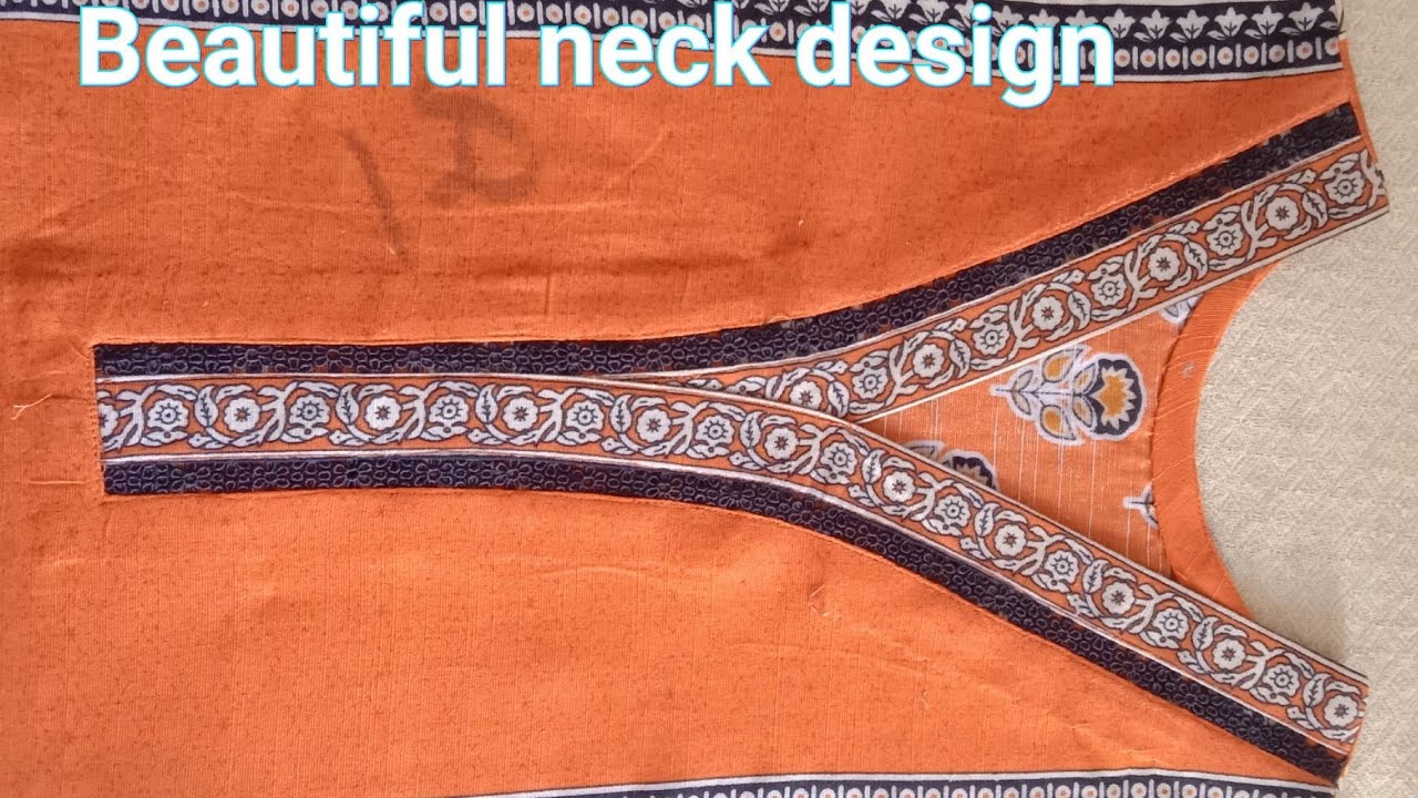 V placket neck design without collar | v placket neck design cutting ...