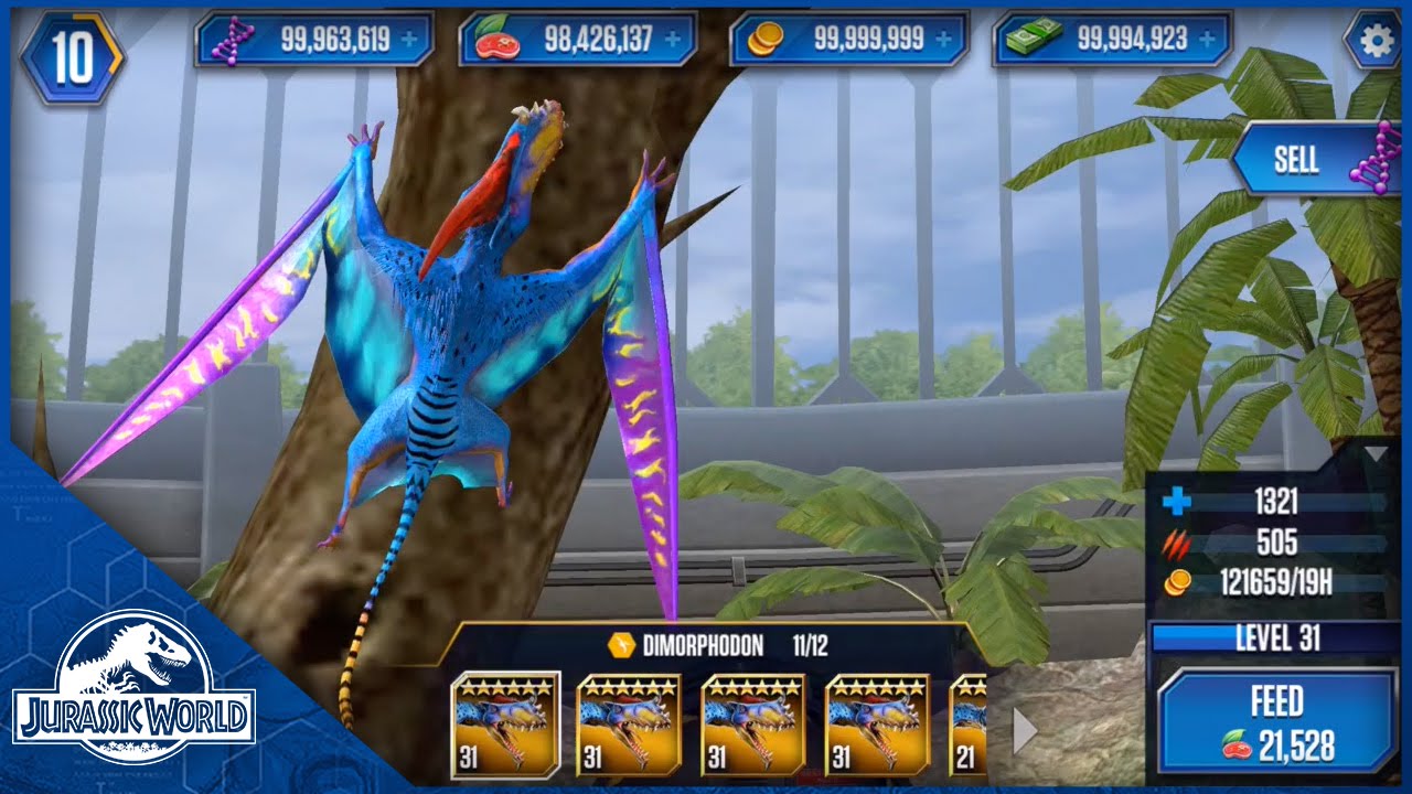 Dimorphodon Feeding Level 31 - Jurassic World: The Game - YouTube
