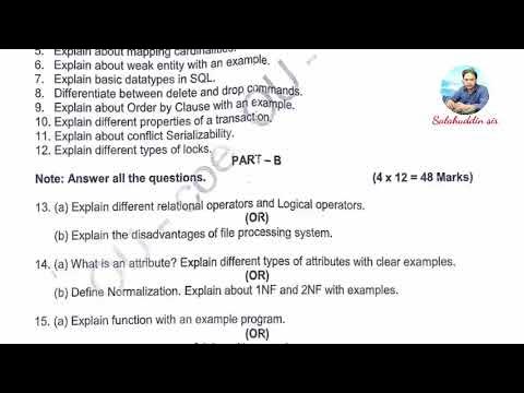 OU BSc (CBCS) Computer science IV sem question paper jun 2023 |Database management | Osmania ...