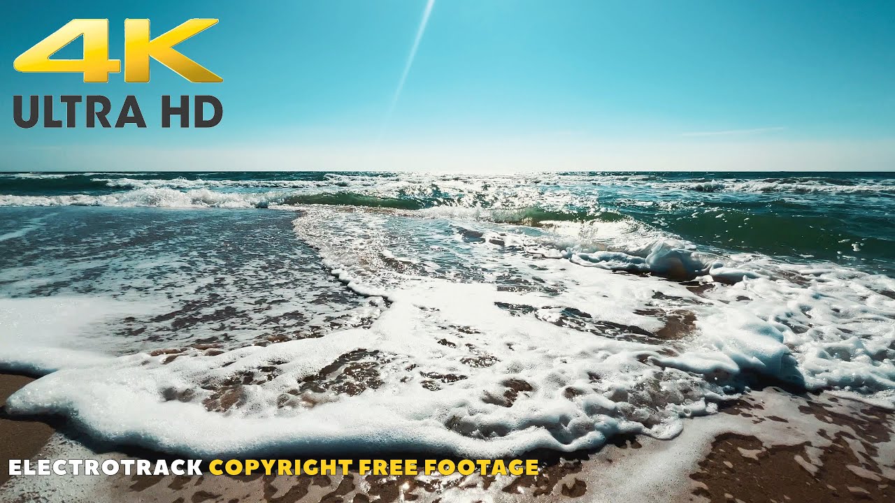 Sea Waves Blue Sky | No copyright Nature Background video 4K - YouTube