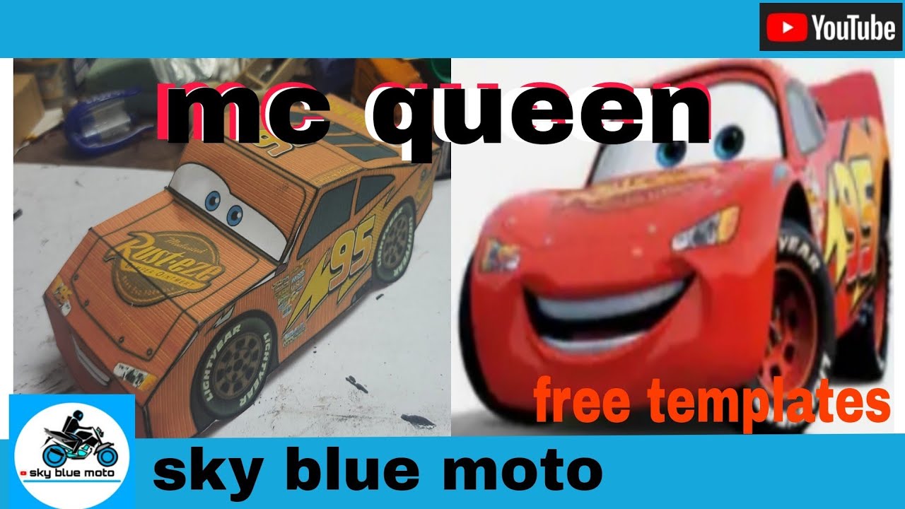 How to make💥 lightining Mcqueen💥 car from paper /paper craft/sky blue ...