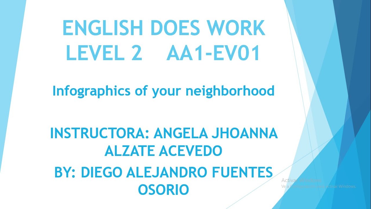 ENGLISH DOES WORK - LEVEL 2 INFOGRAFIA DE SU VECINDARIO AA1-EV01 - YouTube
