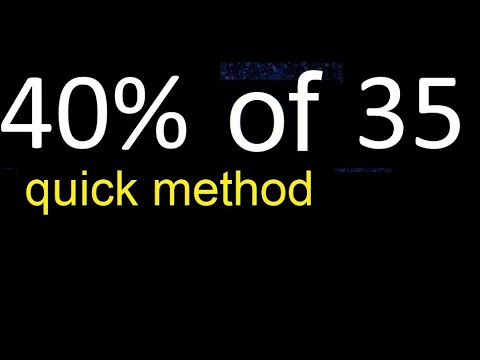40% de 35 , percentage of a number . 40 percent of 35 . procedure - YouTube
