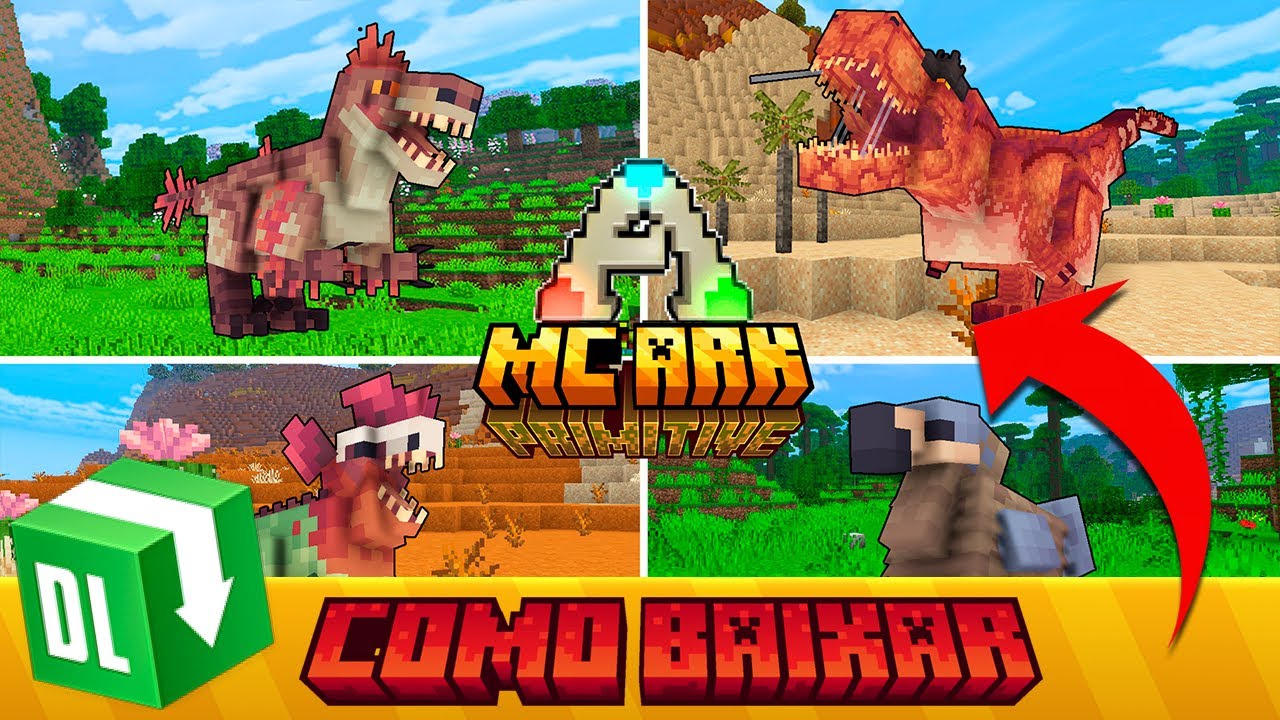 COMO BAIXAR E INSTALAR O ADDON MC ARK PRIMITIVE 1.0.7 (1.21.50 ...