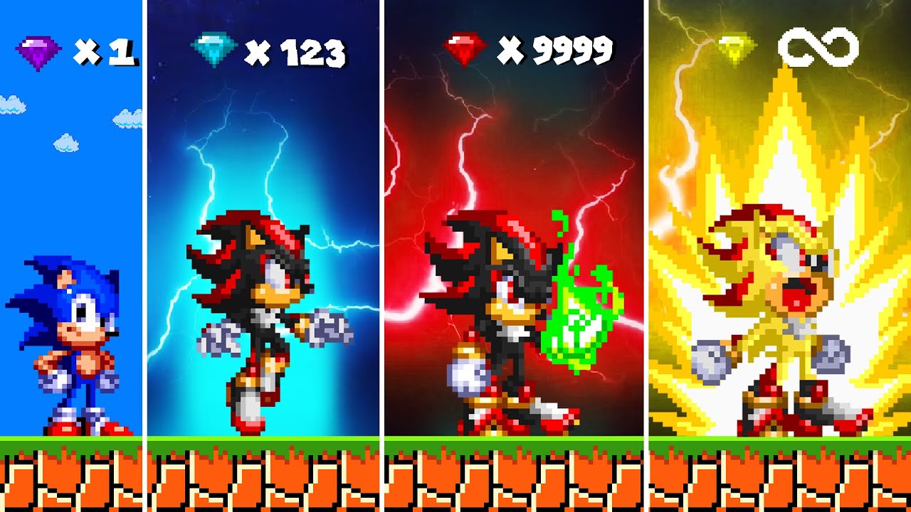 Sonic Changes Into Dark Shadow with Every Emerald! - YouTube