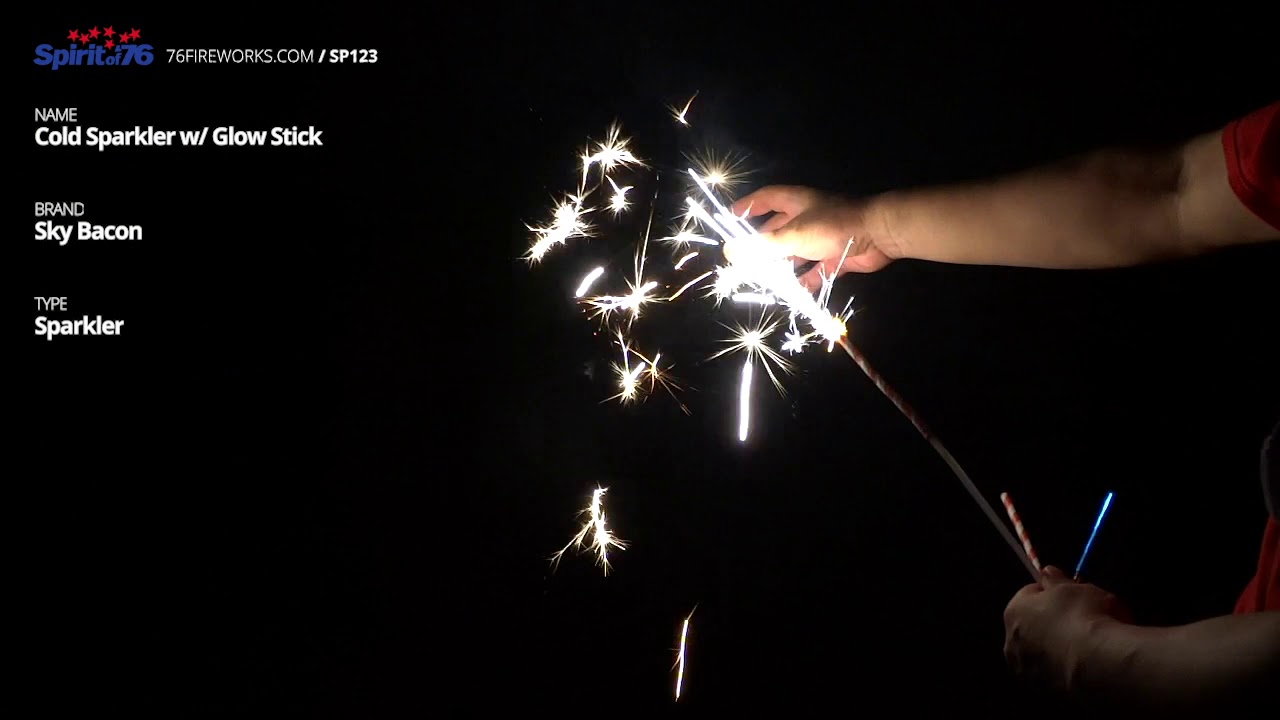 SP123 Cold Sparkler w/ Glow Stick - Sky Bacon Cold Sparkler - YouTube